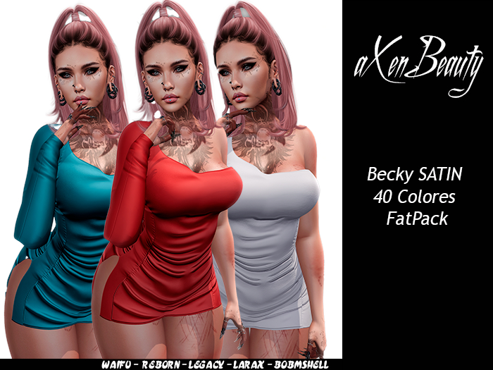 Second Life Marketplace Ax Becky Satin 40 Colores Fatpack
